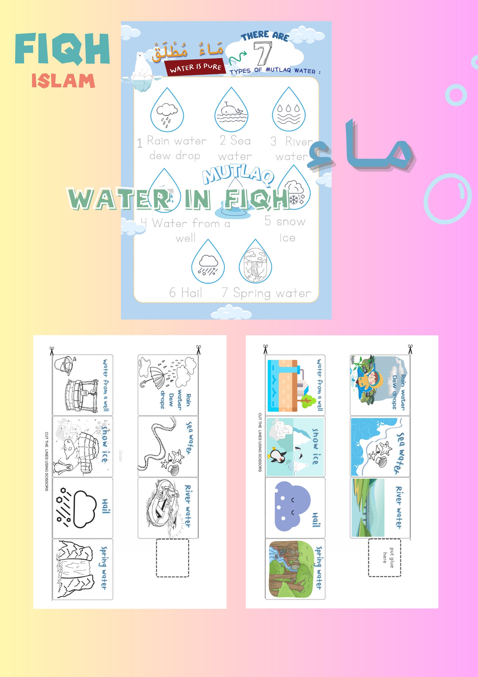 Water in Fiqh Islam for Kid, Islamic Activity, Islamic Worksheets ...