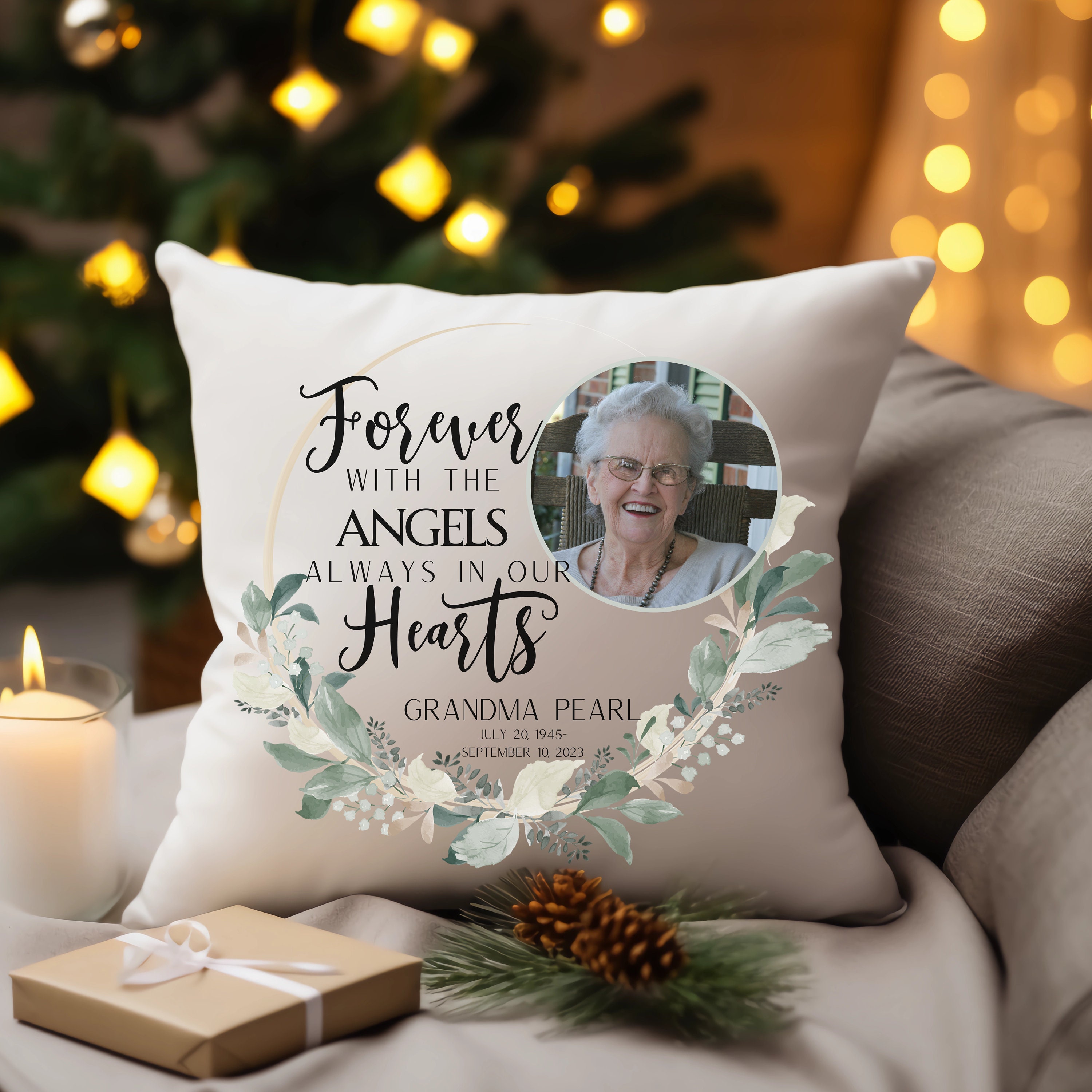 Personalized Photo Memorial Pillow, Bereavement Gift, in Loving Memory ...