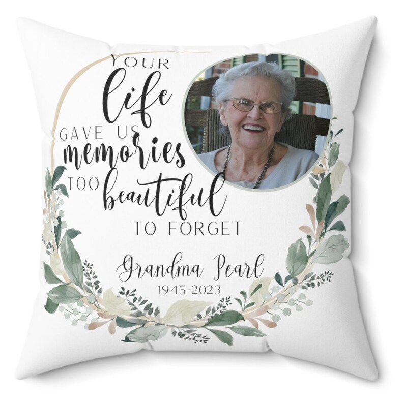 Personalized Photo Memorial Pillow, Bereavement Gift, in Loving Memory ...