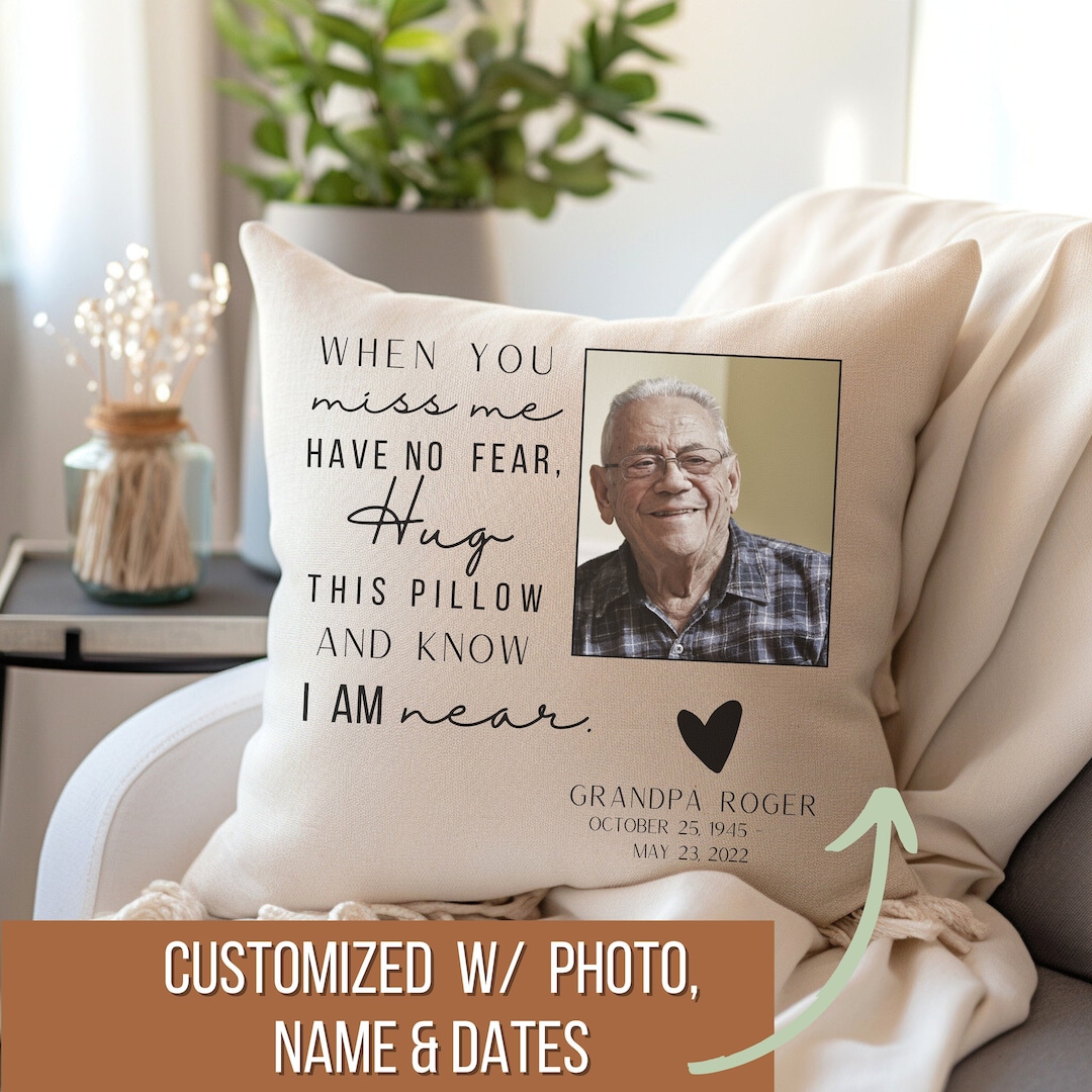 Memorial Photo Pillow, Bereavement Gift, Loss of Mother, Loss of Son ...
