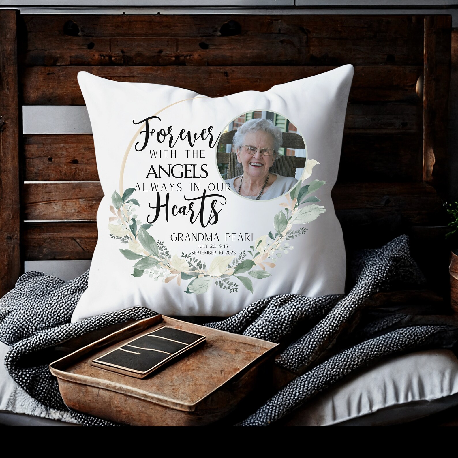 Personalized Photo Memorial Pillow, Bereavement Gift, in Loving Memory ...