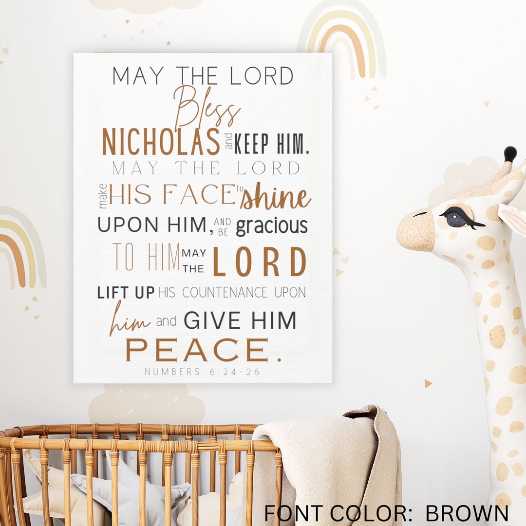 Personalized Baby Blessing Print, Custom New Baby Gift, Bible Verse ...