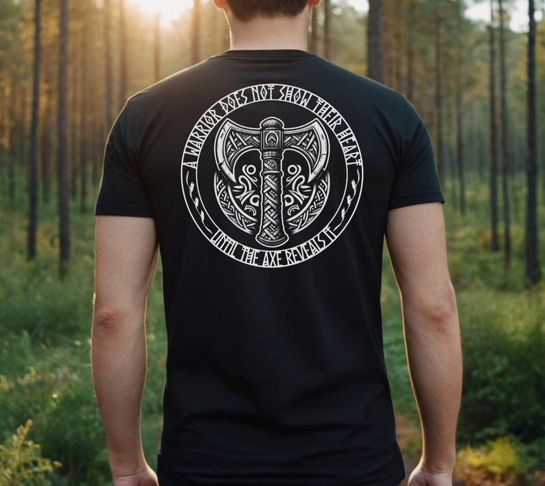 Celtic Knot Black Shirt / Unisex Axe and Shield Tee / Floki Quote ...