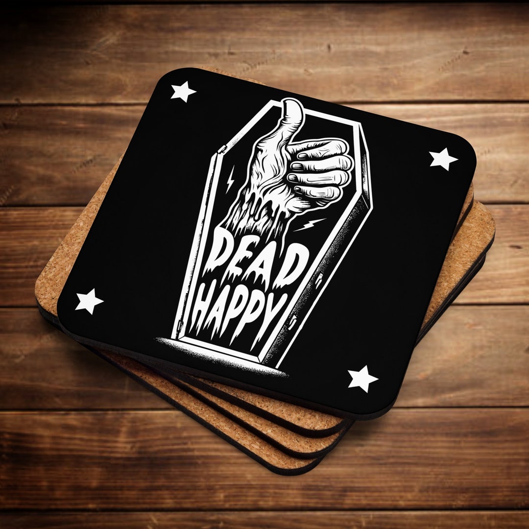 Emo Drinks Coaster / Thumbs up Cork-back Coaster / Classic Horror ...