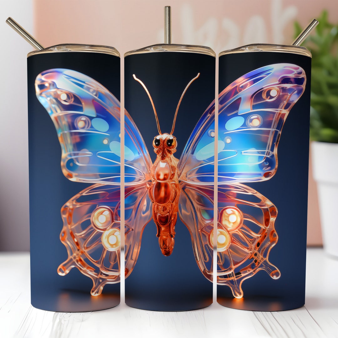 Iridescent Glass Wing Automaton 20 Oz Skinny Tumbler Wrap, Digital ...