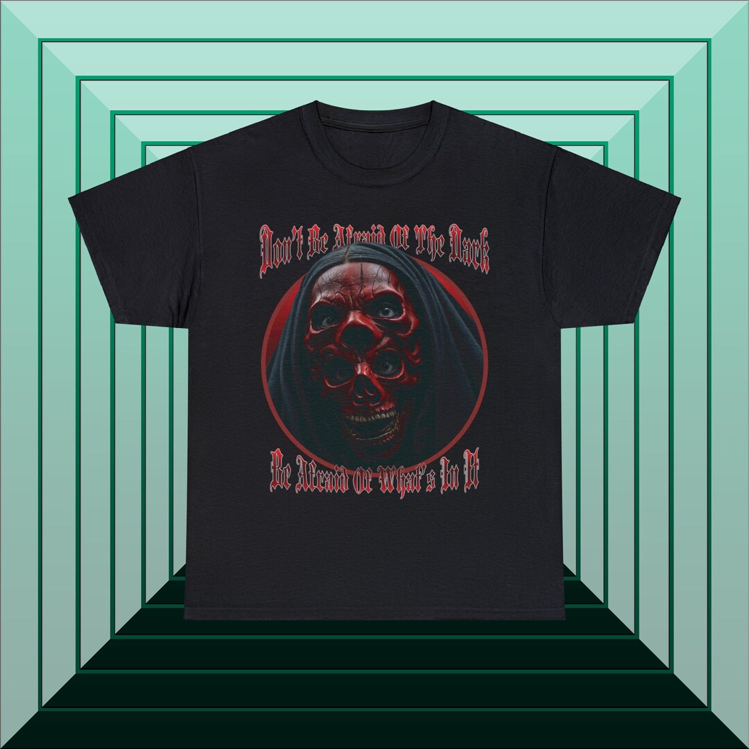 Scary T Shirt Monster Halloween Shirt Black Cotton Tee Graphic Artwork ...