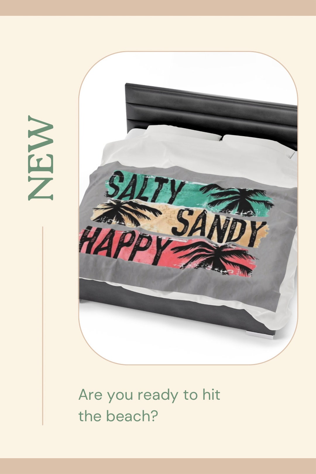 Beach Blanket Salty, Sandy Happy - Etsy