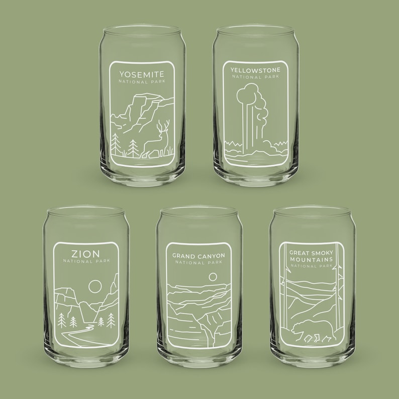 National Park Beer Glass - Yellowstone - Etsy