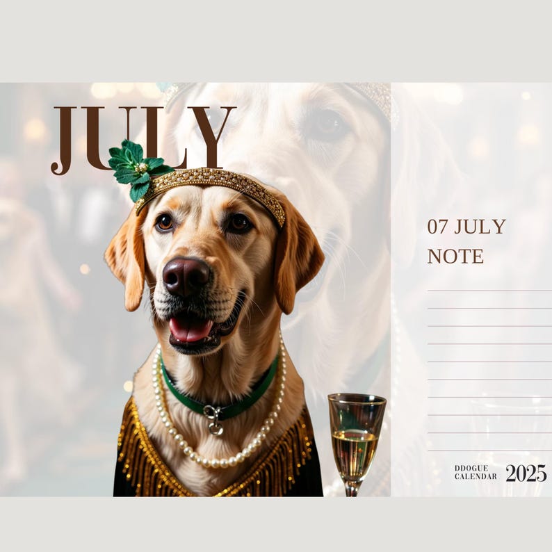 2025 Labrador Printable Calendar// Labrador Calendar// Labrador ...