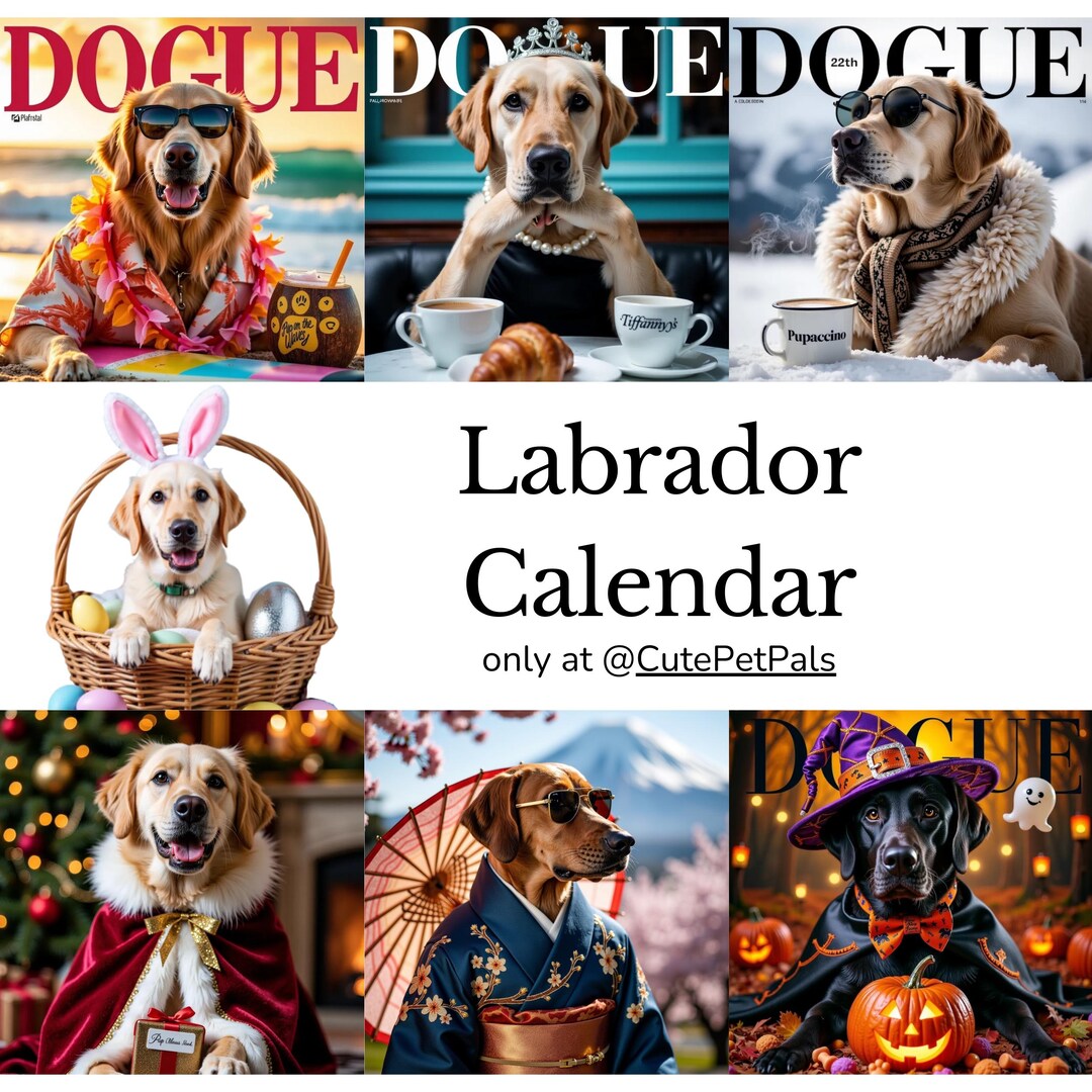 2025 Labrador Printable Calendar// Labrador Calendar// Labrador ...