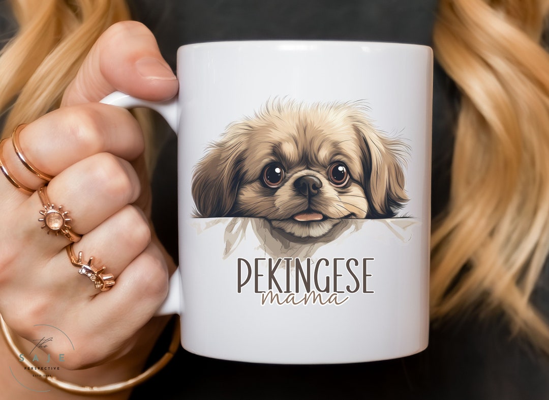 Adorable Pekingese Mama Ceramic Coffee Mug, Available in 2 Sizes ...