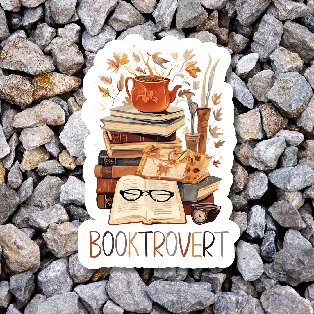 Booktrovert Die-cut Vinyl Sticker for Book Lovers | Great for Water ...