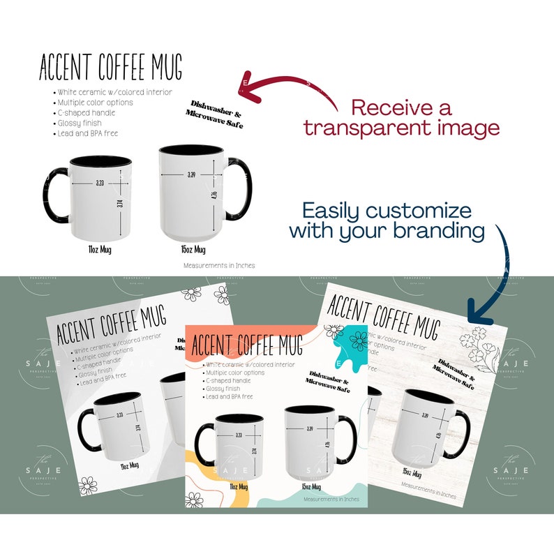 Accent Coffee Mug Size and Details Chart 11oz & 15oz Product ...