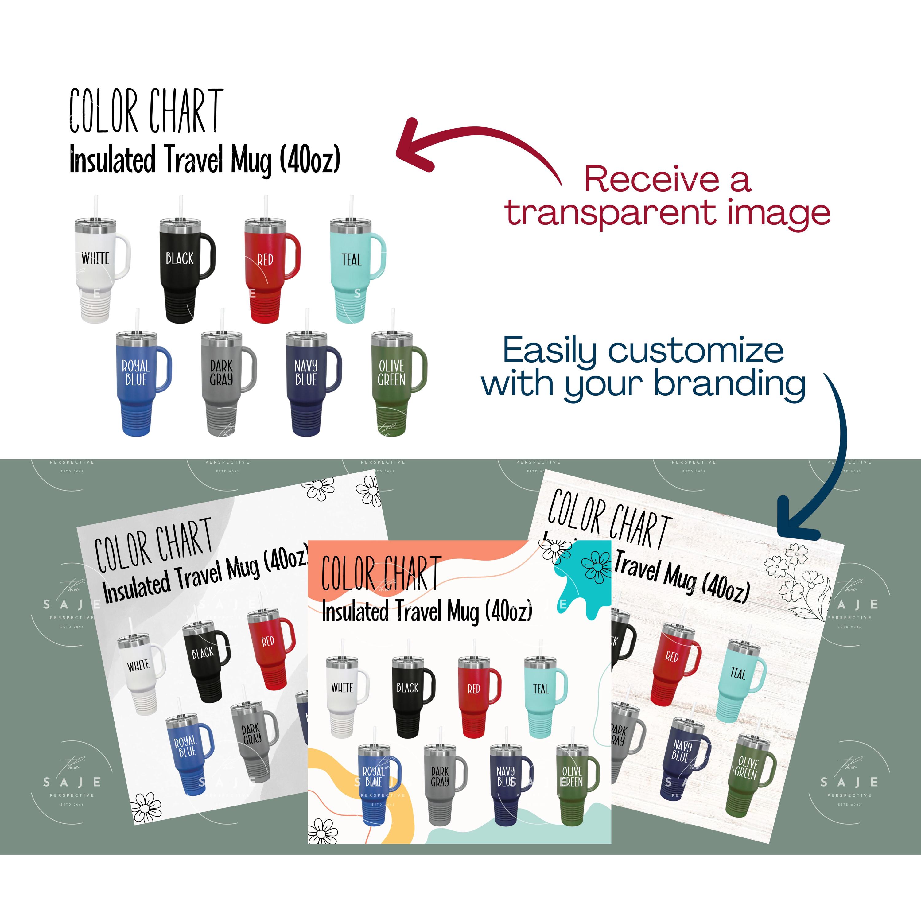40oz Insulated Travel Mug Color Chart | Show the Various Product ...