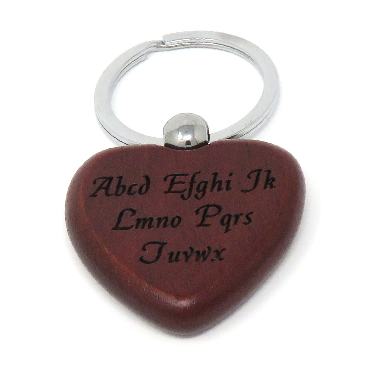 Heart Rosewood Color Keychain Custom Engraving on Front and - Etsy