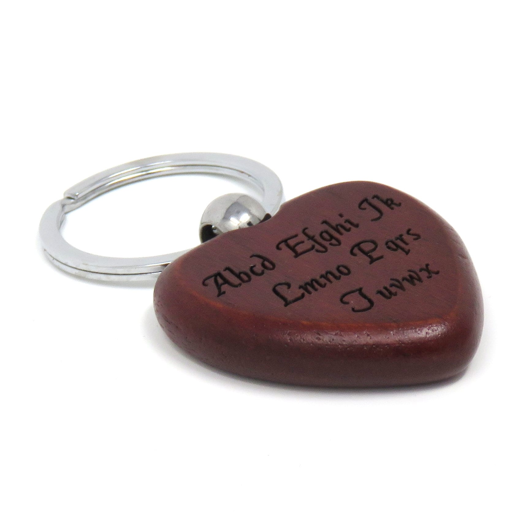 Heart Rosewood Color Keychain Custom Engraving on Front and - Etsy