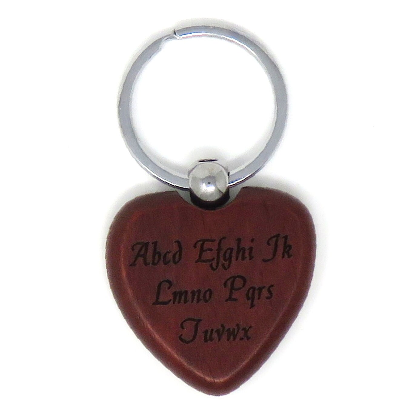 Heart Rosewood Color Keychain - Custom Engraving on Front and Back ...