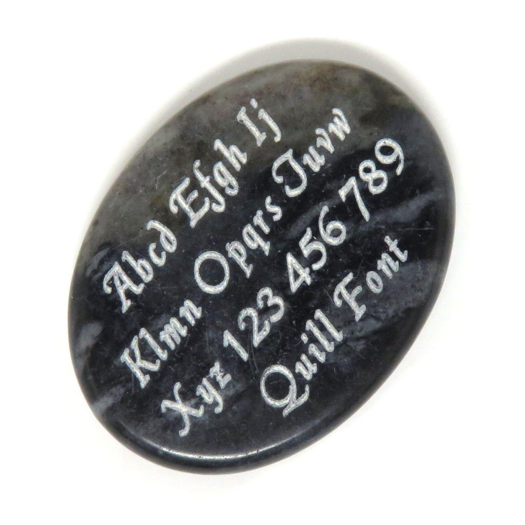 DARK Picasso Marble Worry Stone - Custom Engraved - 40mm X 30mm or 1.5 ...