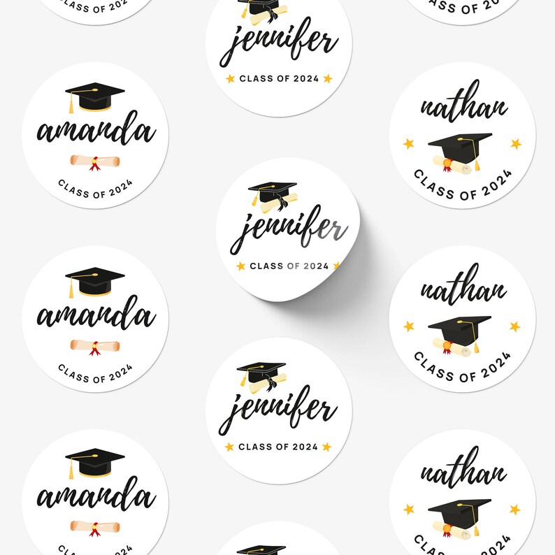 2025 Graduation Circle Stickers Party Favors Class of 2025 Decor High ...