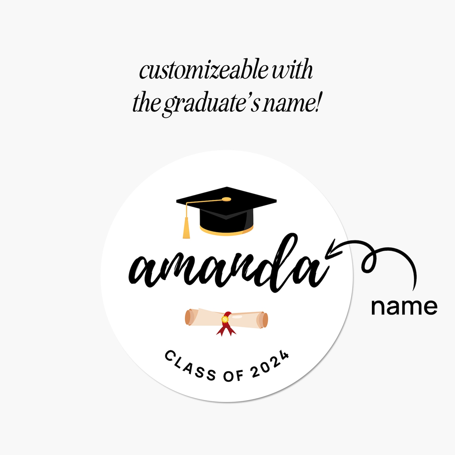2025 Graduation Circle Stickers Party Favors Class of 2025 Decor High ...