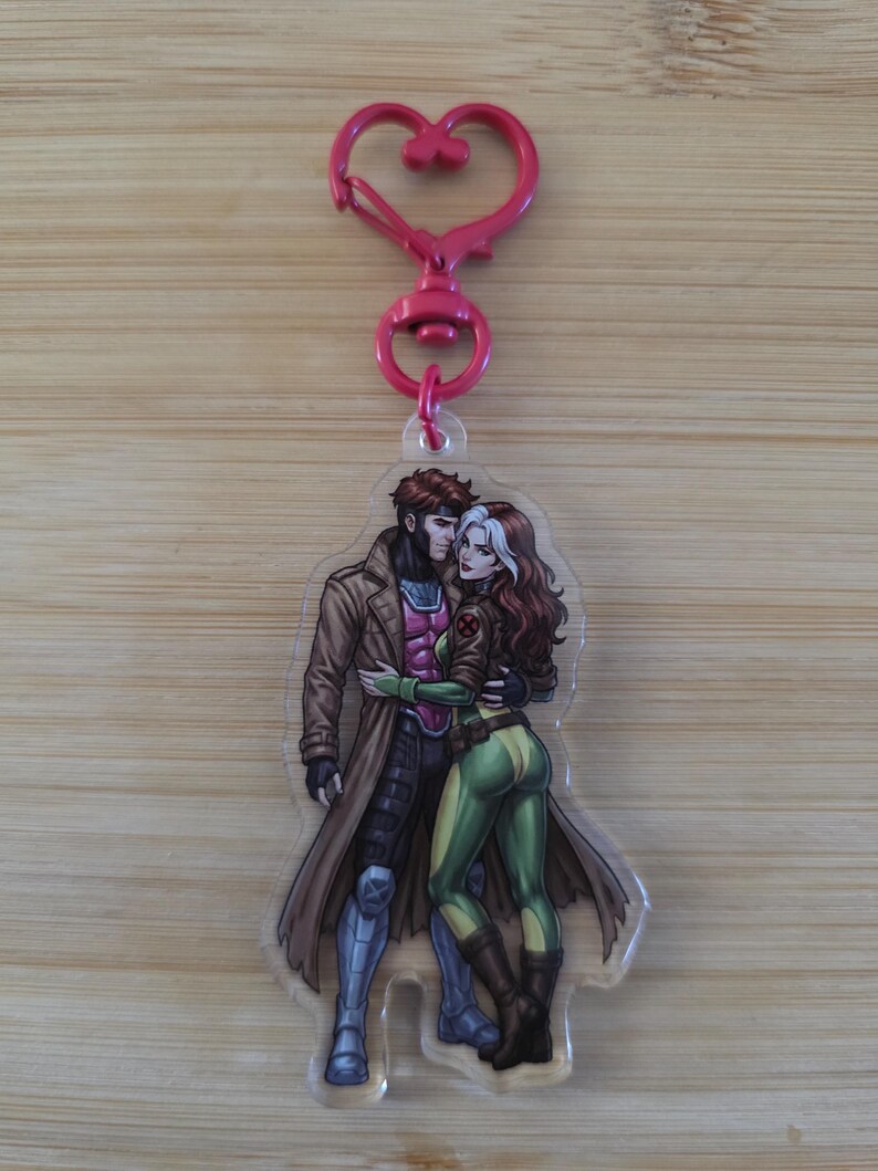 Gambit and Rogue Acrylic Keychain | X-men Fan Art Charm | Marvel Rivals ...