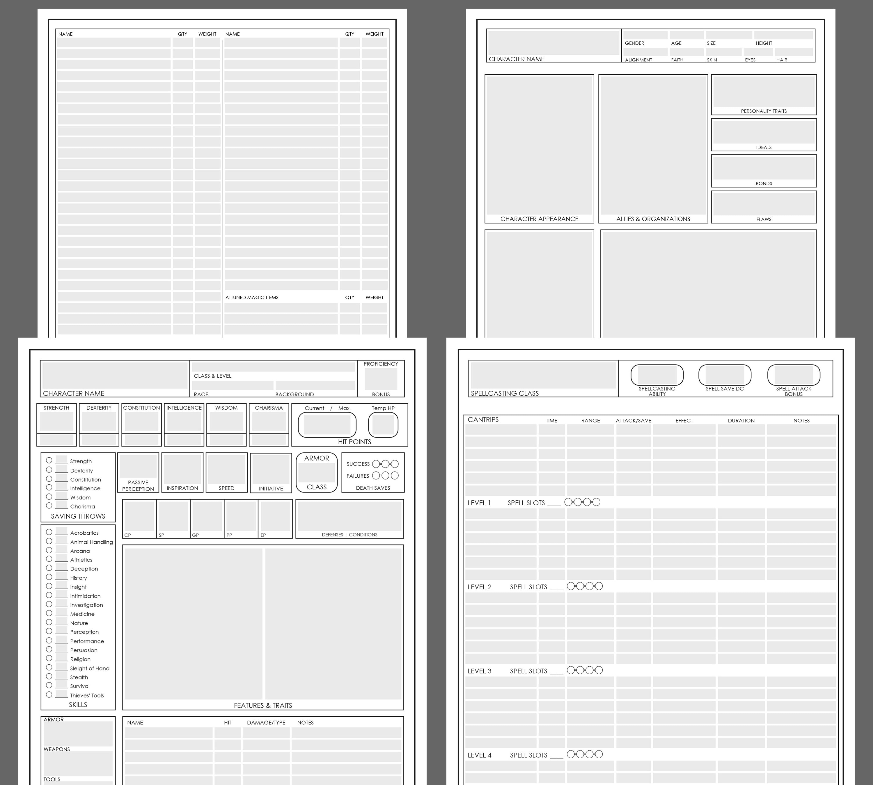 Simple and Modern Dnd Character Sheet 5e - Etsy Canada