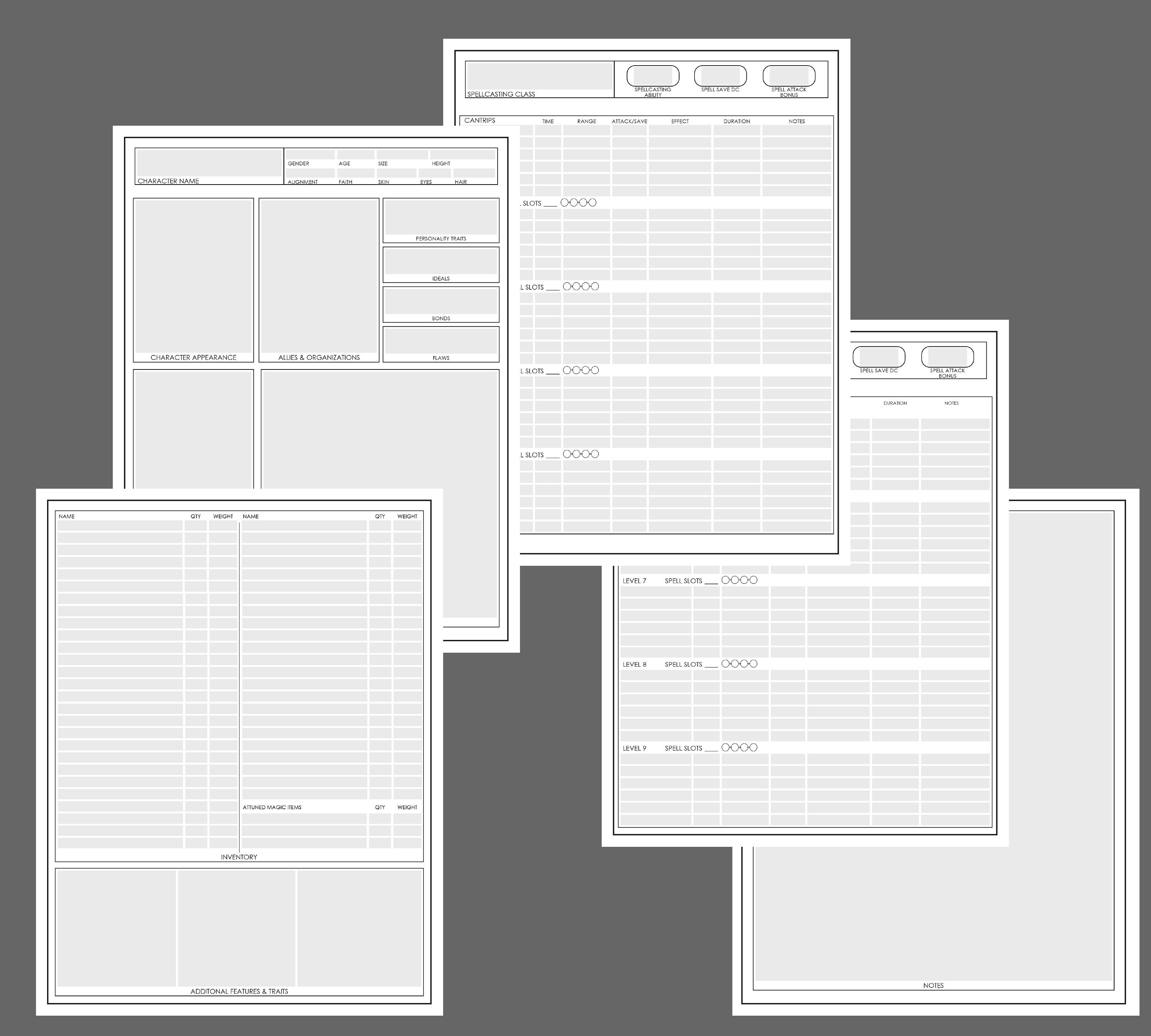 Simple and Modern Dnd Character Sheet 5e - Etsy