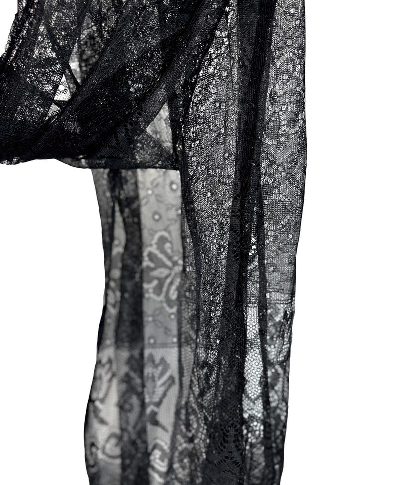 Black Net Dupatta With Lace | Pakistani Indian Chunni for Shalwar ...