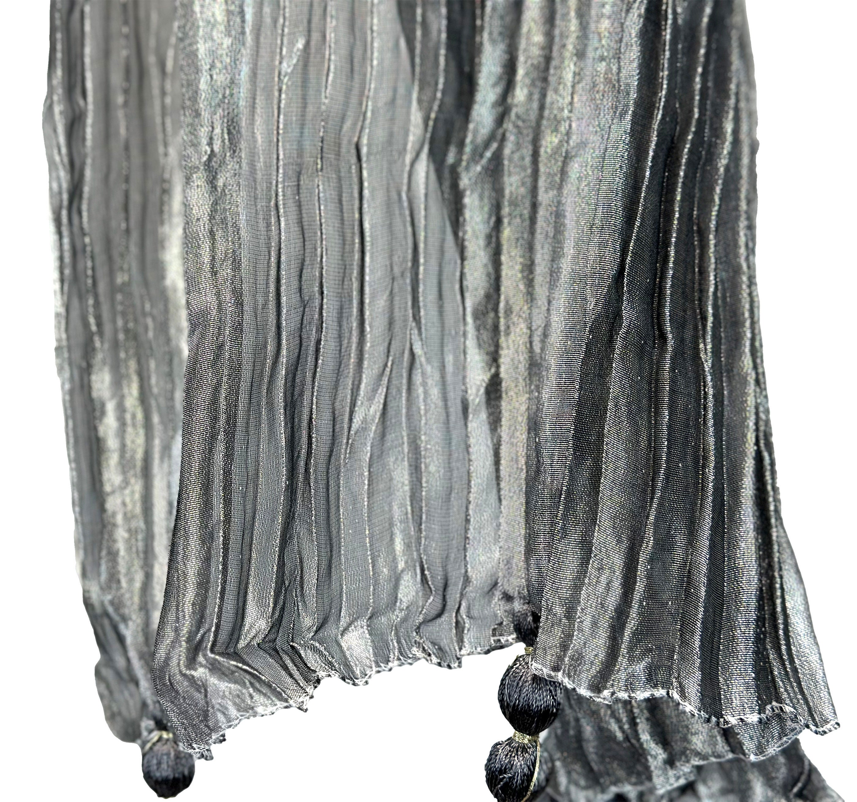 Metallic Silver Gray Indian Traditional Fancy Dupatta / Groom's Dupatta ...