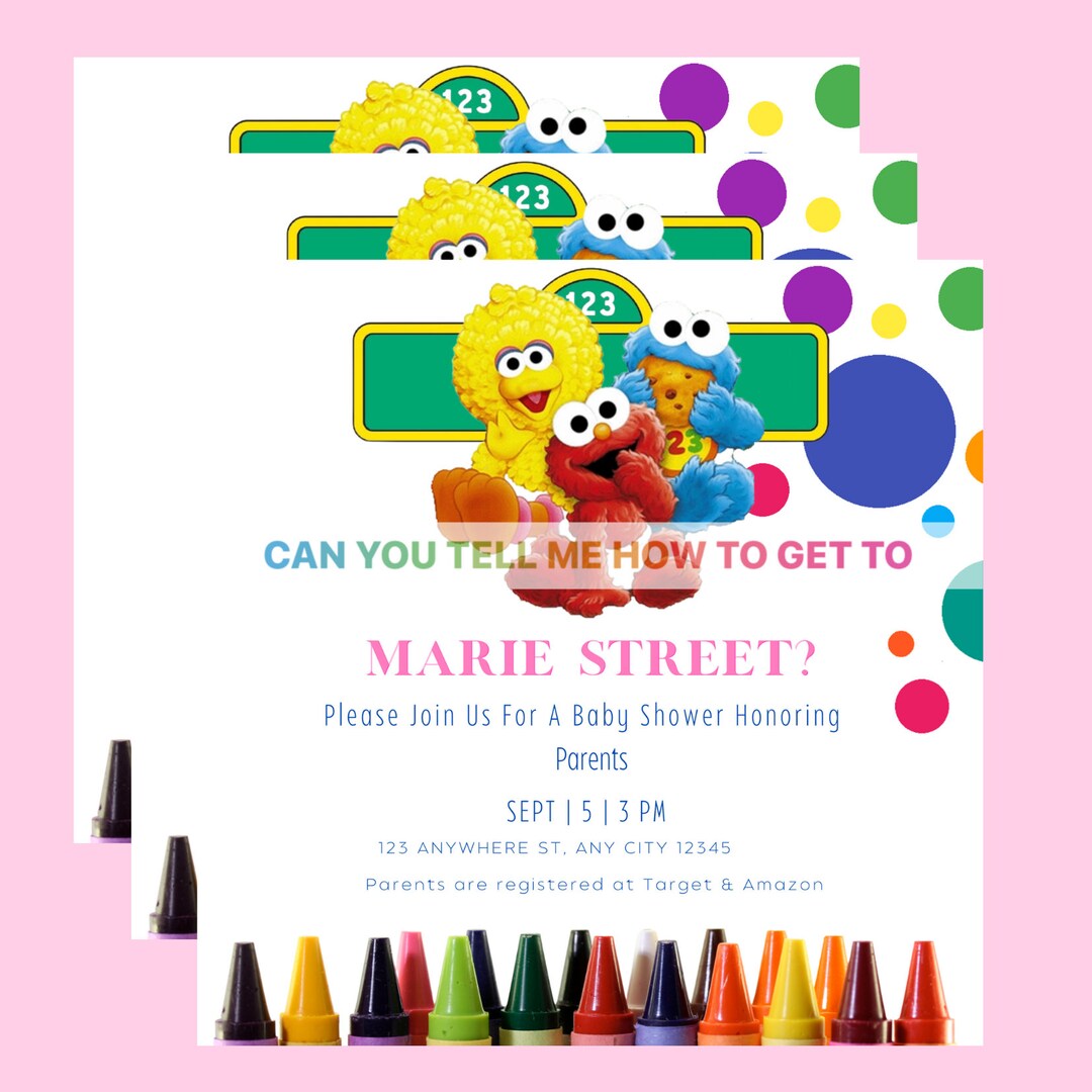 Editable Sesame Street Baby Shower Invitation - Etsy Australia