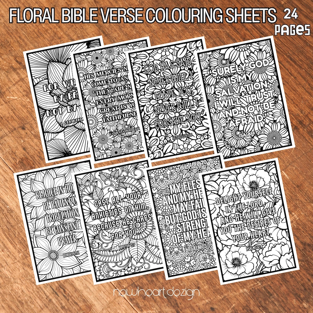 Floral Christian Colouring, Flower Bible Verse Coloring, Scripture ...