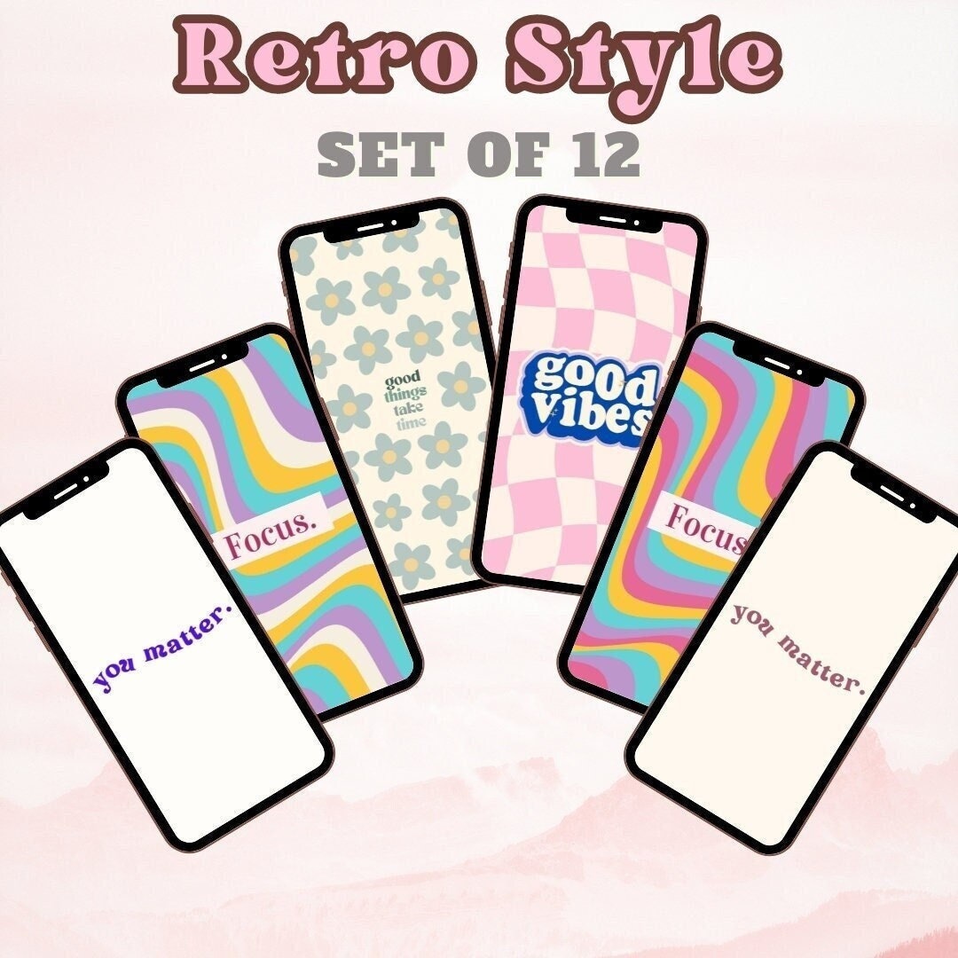 Set of 12 Retro Style Aesthetic Phone and Laptop Wallpaper | High ...