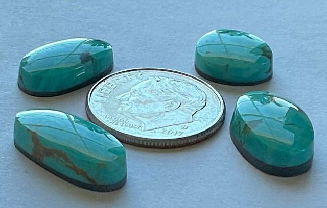 4 Beautiful Green With Brown Matrix Tyrone Turquoise Free Form ...