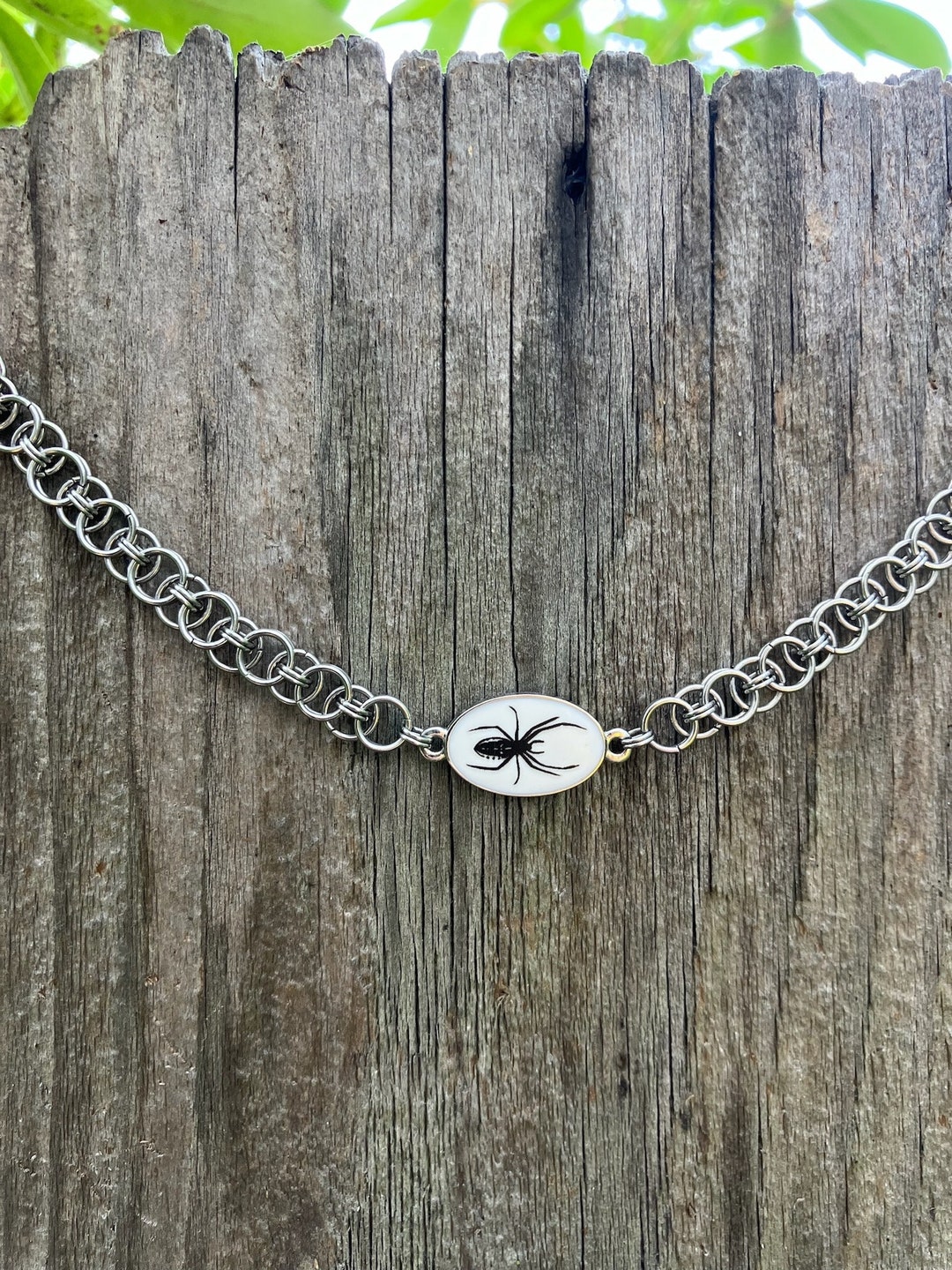 Goth Spider Chainmail Choker Helm Weave - Etsy