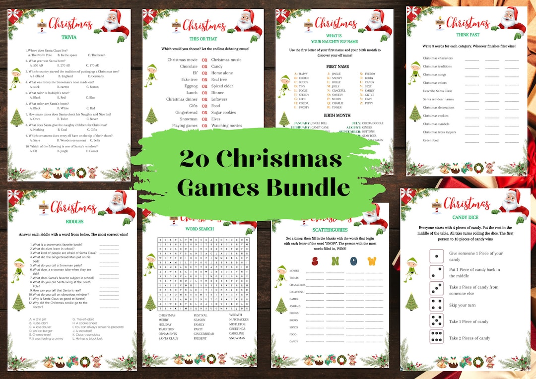 Christian Christmas Party Games, Santa Games Bundle , Christmas Games ...