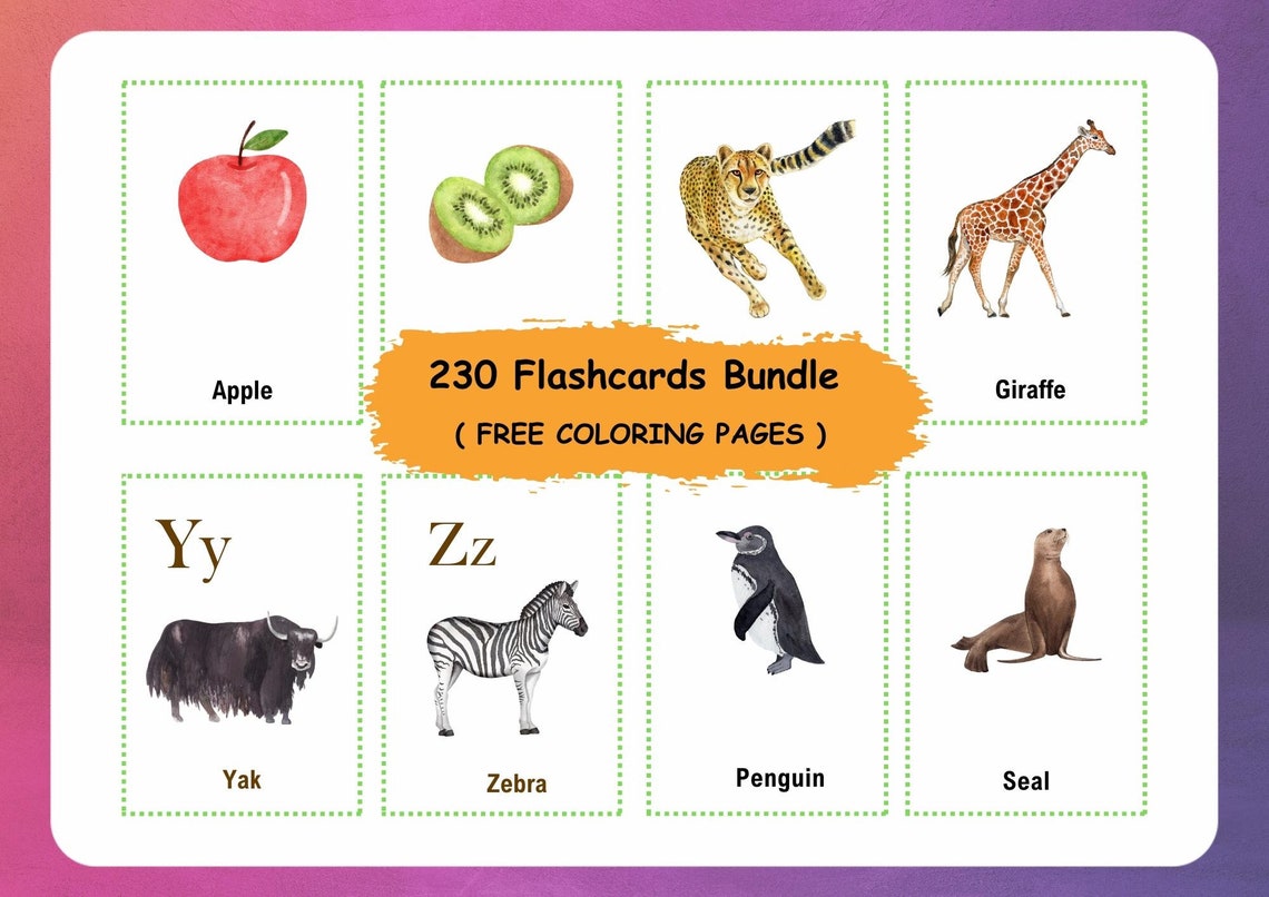 Flashcards for Kids Education Montessori Printable - Etsy