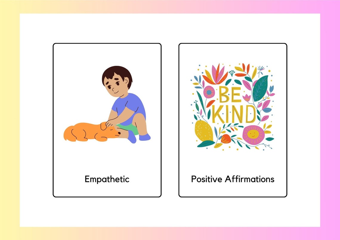 Kids Emotions Flashcards Calming Corner Flashcards Large Montessori ...