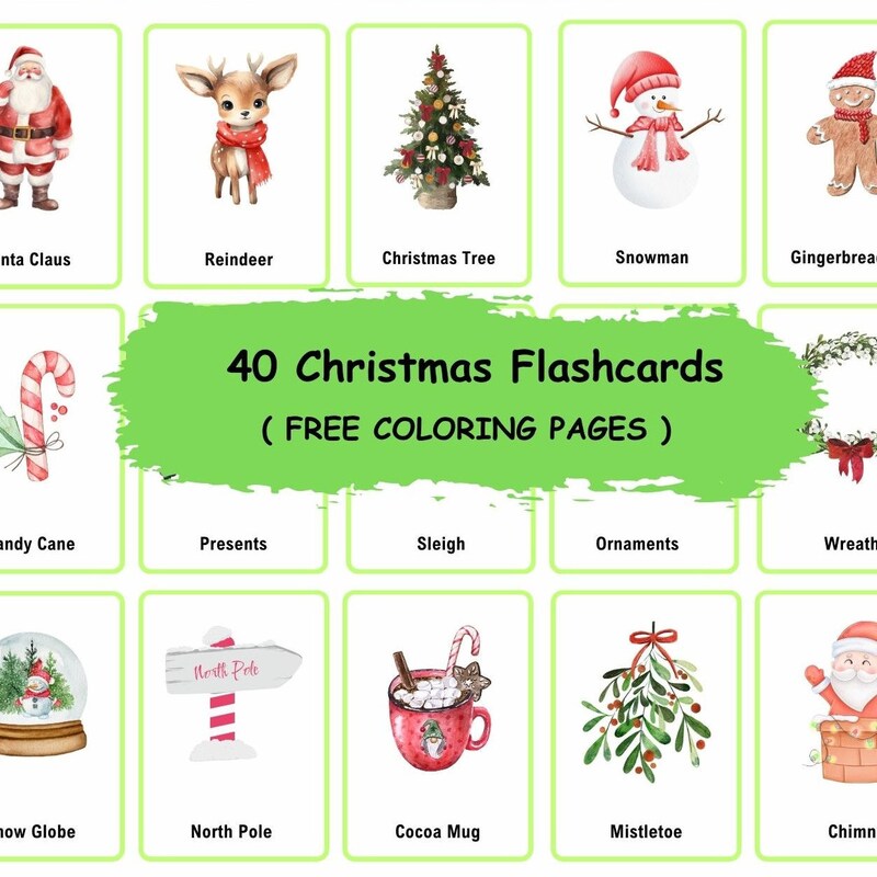 Christmas Flashcard - Etsy