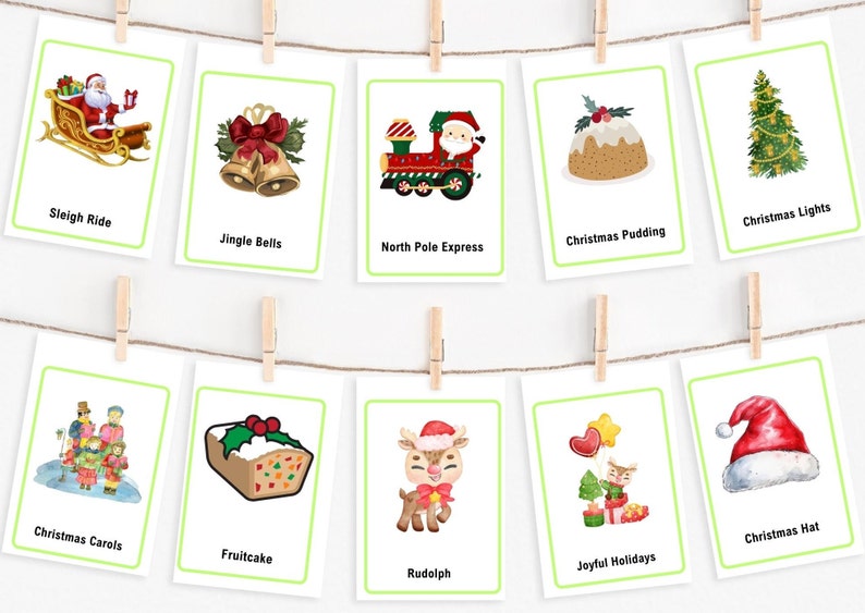 Christmas Flashcards | Printable Flashcards | Flashcards for Kids ...