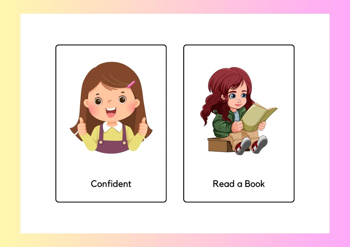 Kids Emotions Flashcards Calming Corner Flashcards Large Montessori ...