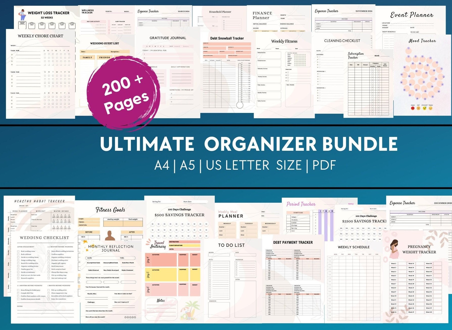 Debt Free Planner Easy Savings Tracker Debt Snowball Saving Debt ...