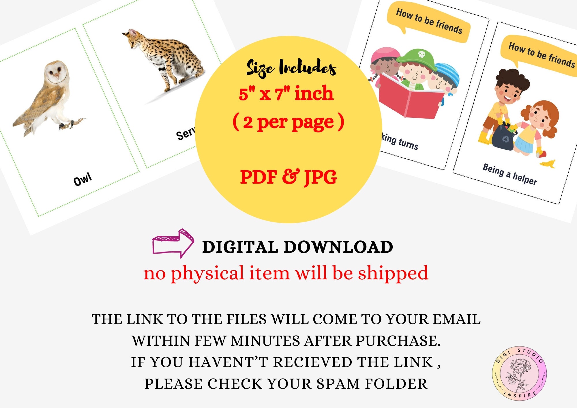 Flashcards for Kids Education Montessori Printable - Etsy