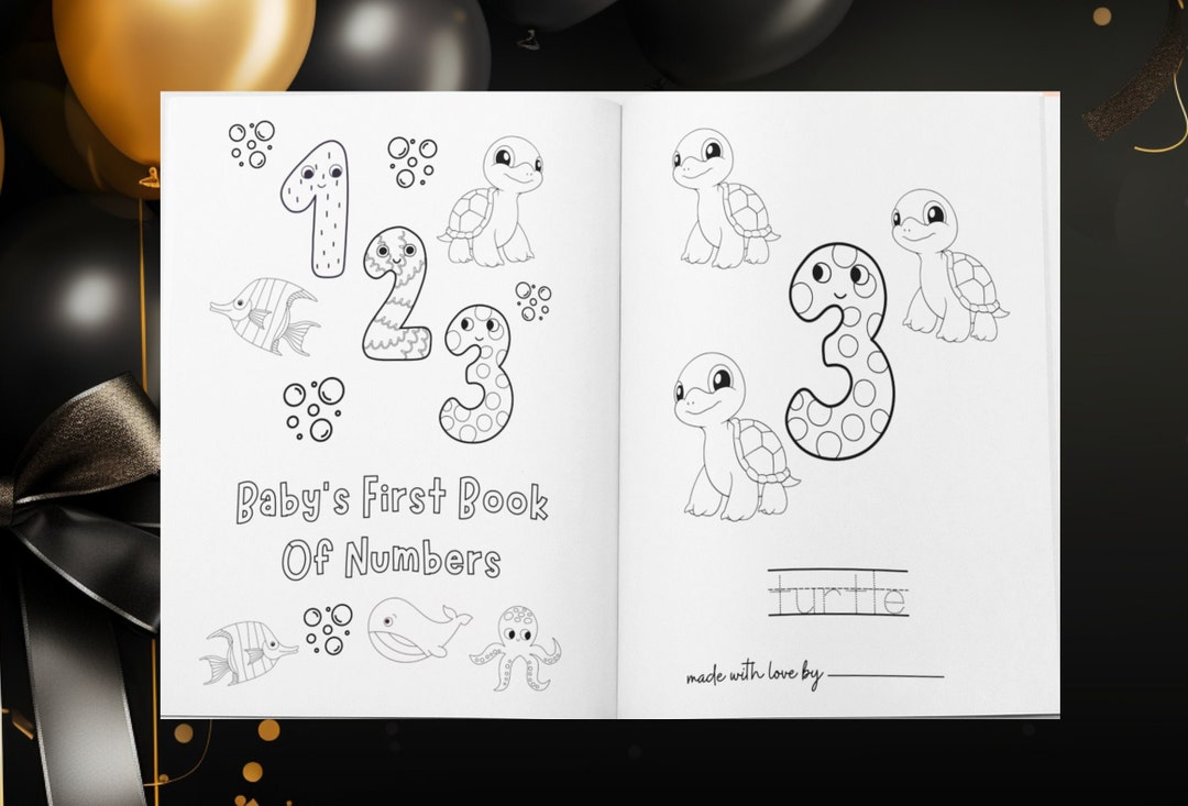 123 Coloring Book Baby's First 123 Book Baby Shower Coloring Pages Baby ...