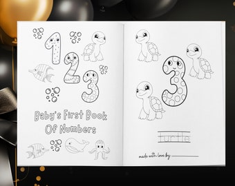 Editable Baby's First 123 Book Baby Shower Coloring Pages Baby Shower ...
