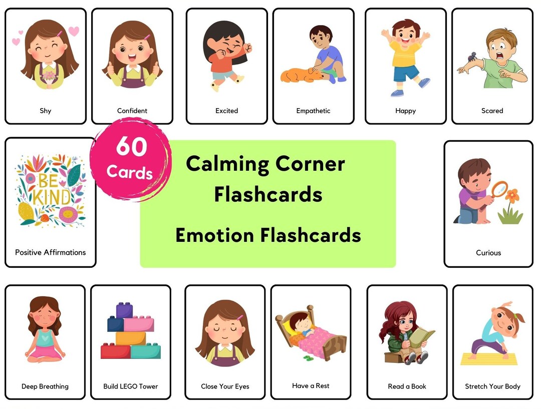 Kids Emotions Flashcards | Calming Corner Flashcards | Large Montessori ...