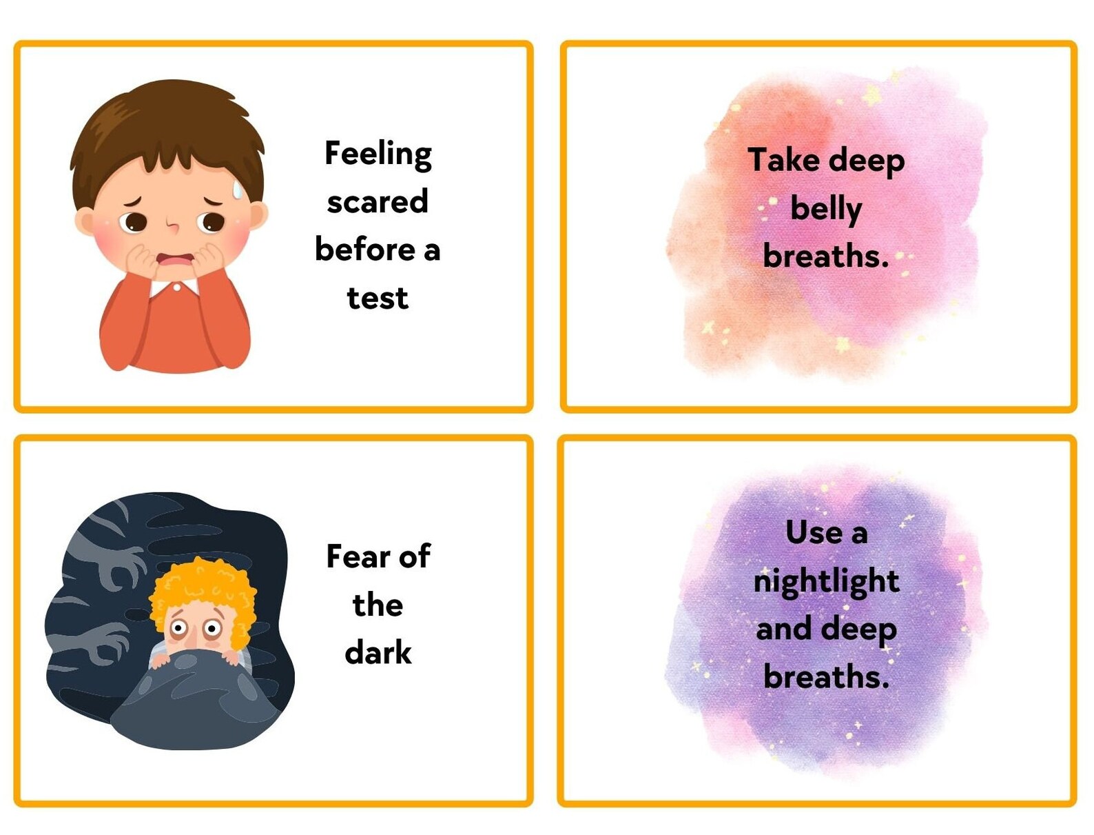 Calming Corner Cards | Anxiety Cards for Kids | Anxiety Flash Cards ...
