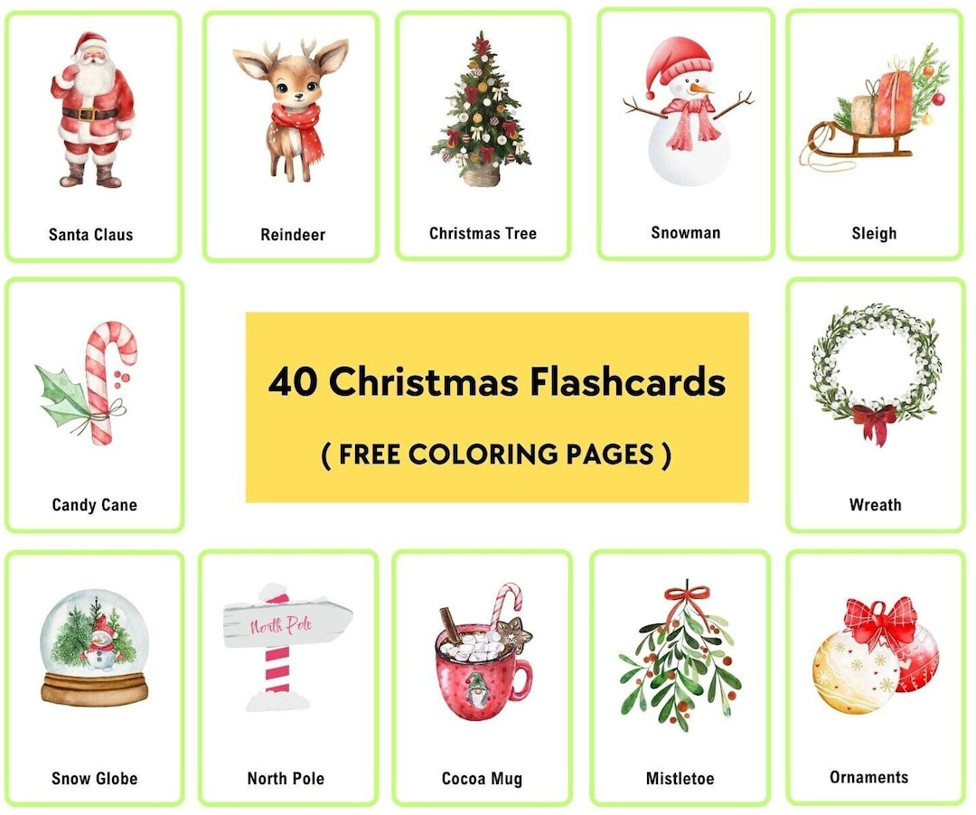 Christmas Flashcards | Printable Flashcards | Flashcards for Kids ...
