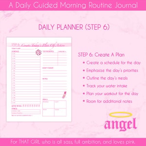 Printable Guided Journal - THAT GIRL Morning Routine in Y2K Pink ...