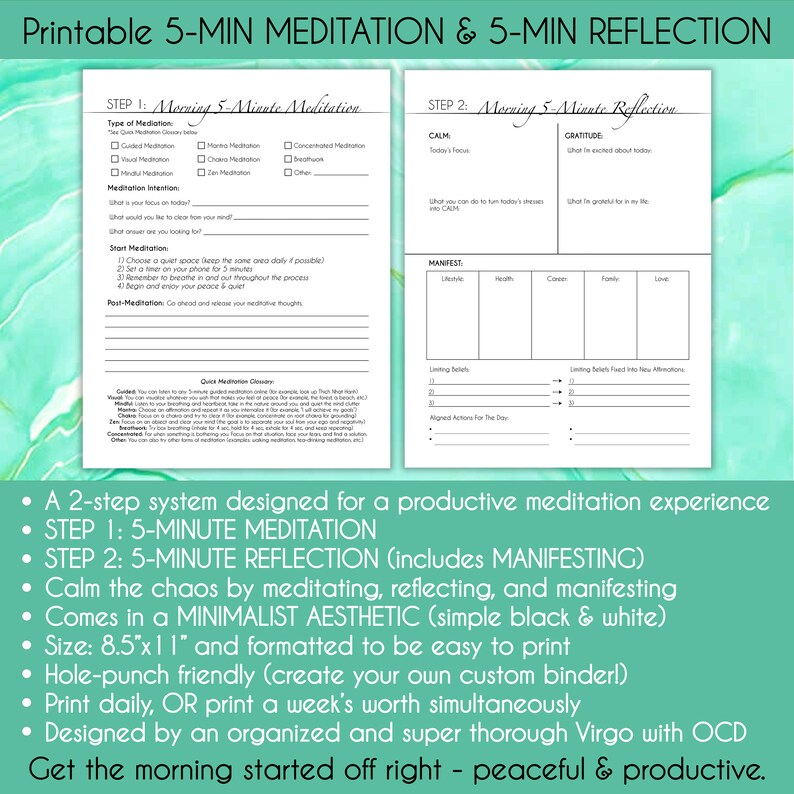 Printable 2-step Guided Morning Meditation & Reflection (plus ...