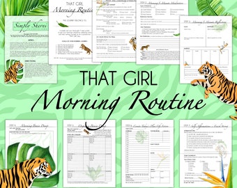 Printable Guided Journal THAT GIRL Morning Routine 4-PACK - Etsy
